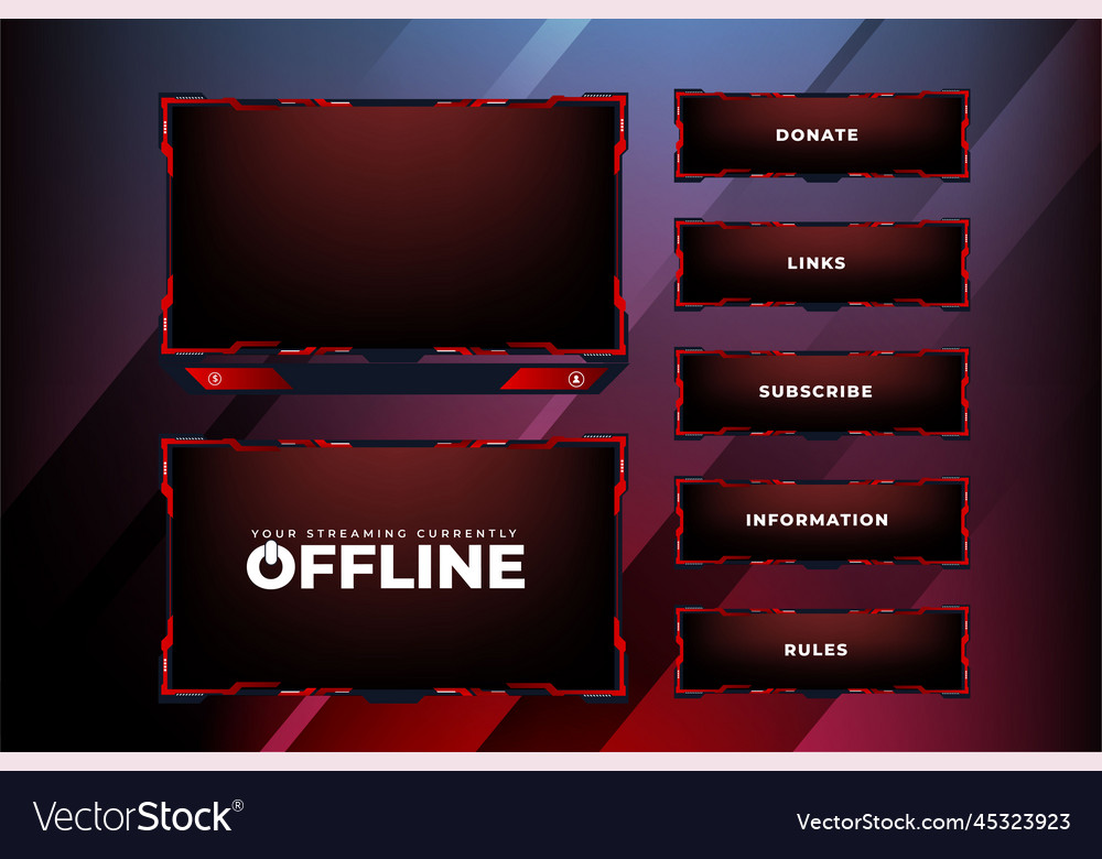 Broadcast gaming screen interface live streaming Vector Image
