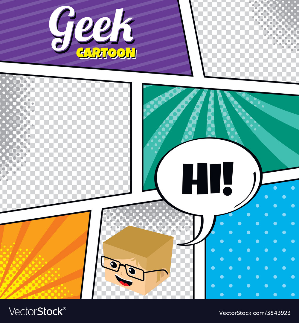 Cartoon theme comic template Royalty Free Vector Image