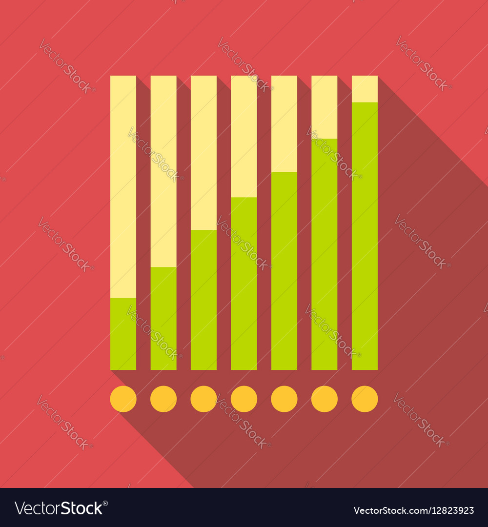 Chart graph icon flat style Royalty Free Vector Image