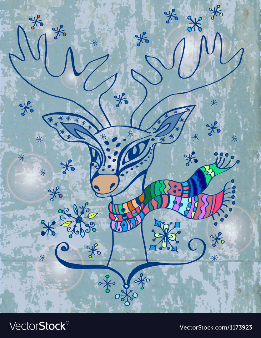Christmas deer Royalty Free Vector Image - VectorStock