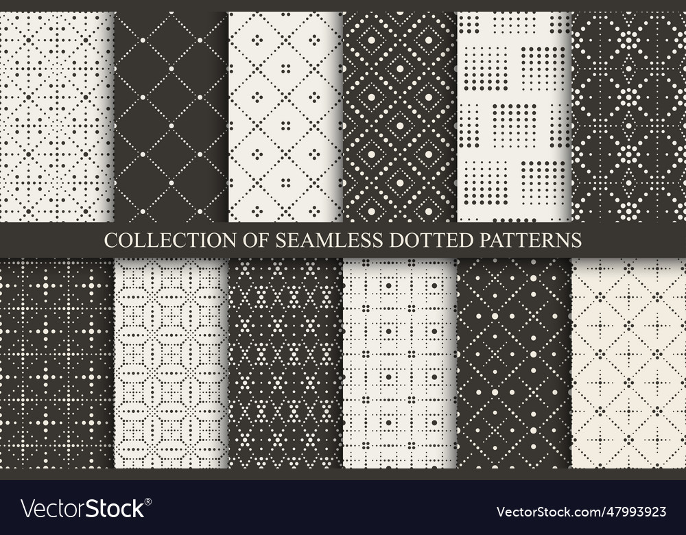 Collection of seamless dotted patterns Royalty Free Vector