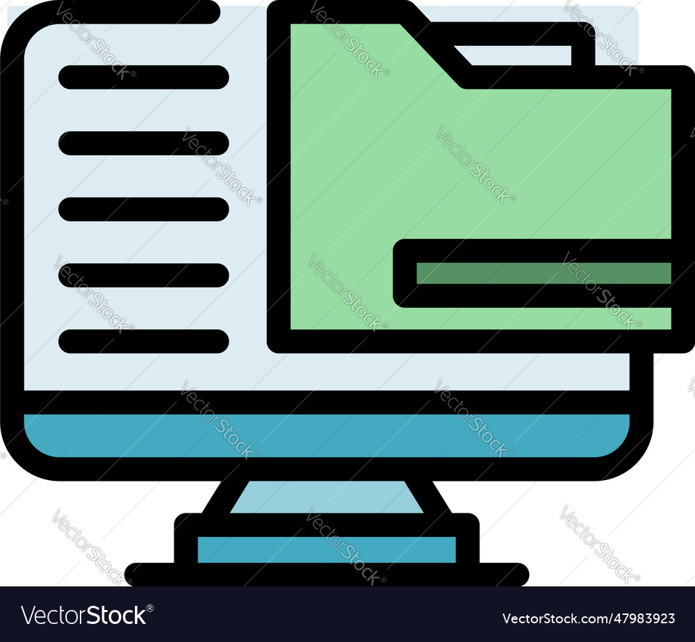 Computer Folder Icon Flat Royalty Free Vector Image