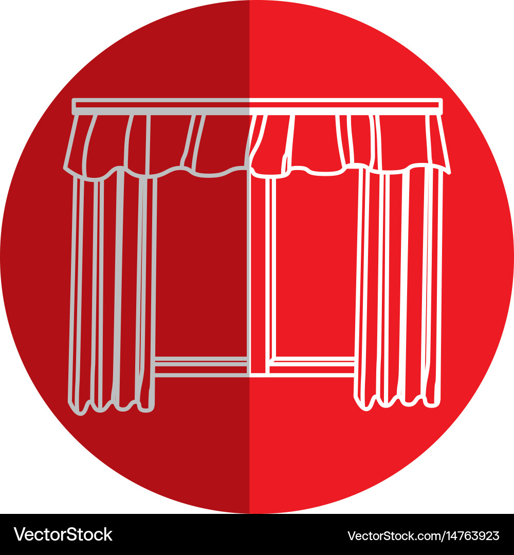 Cute courtain windows icon Royalty Free Vector Image