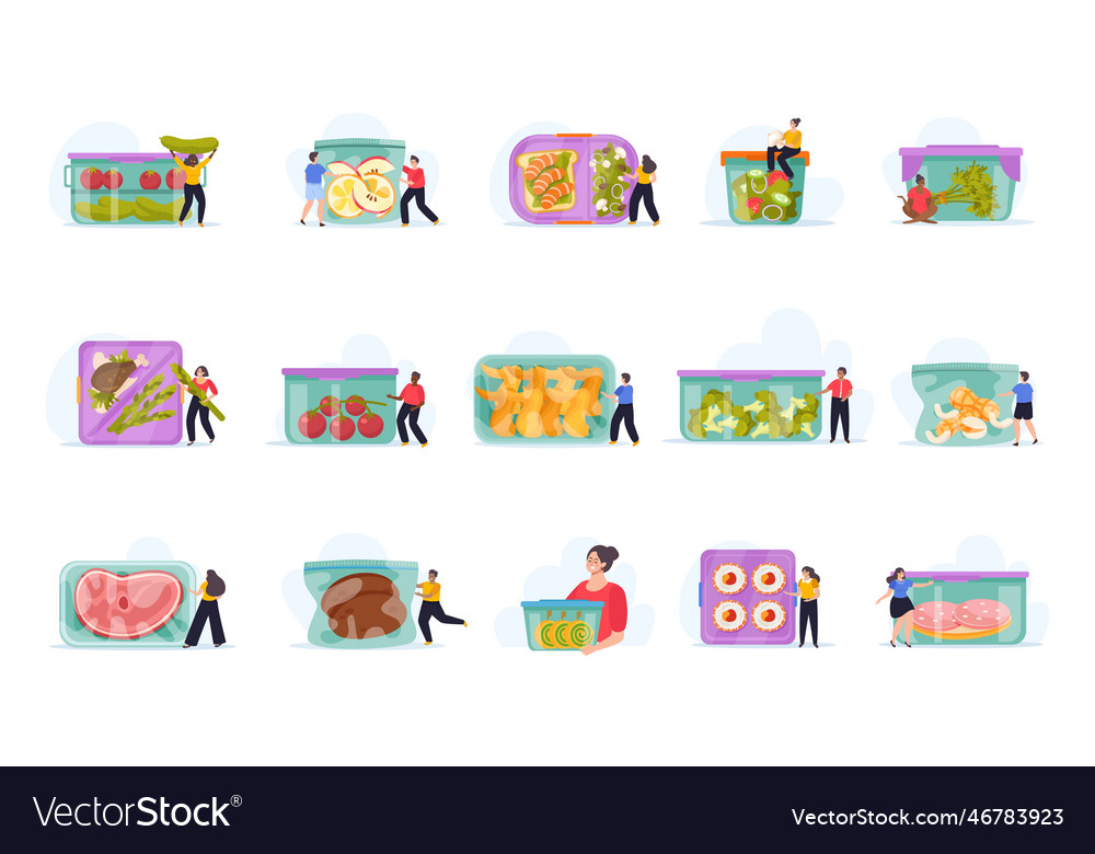 Food containers icon set Royalty Free Vector Image Food containers icon set Royalty Free Vector Image