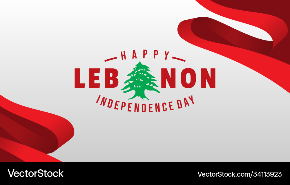 Happy lebanon independence day Royalty Free Vector Image