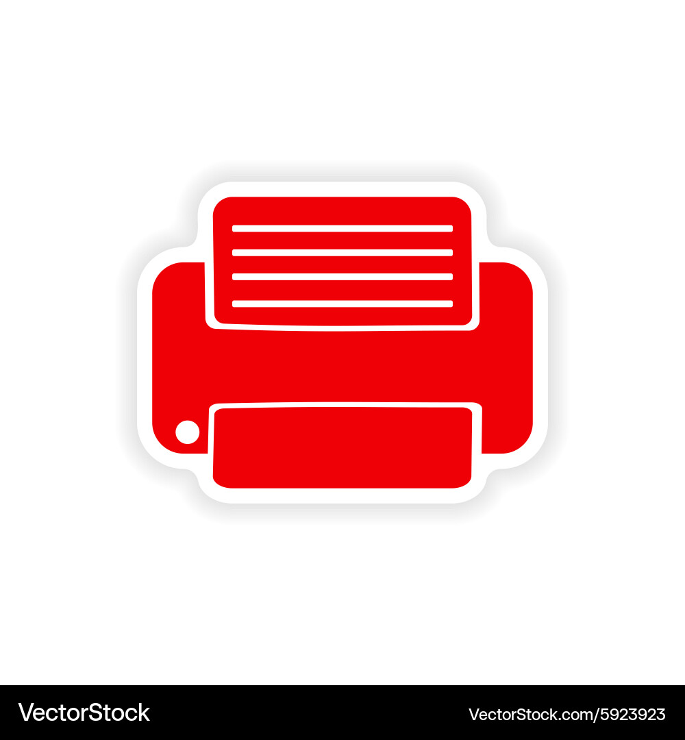 Icon sticker realistic design on paper printer Vector Image
