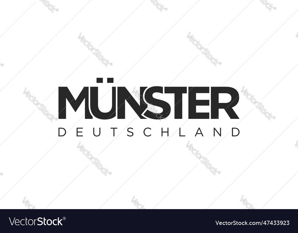 M nster deutschland modern and creative design Vector Image