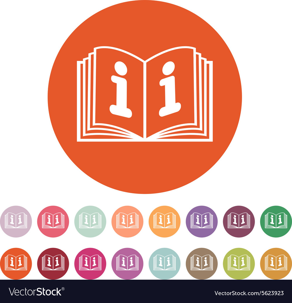 Open book icon manual and tutorial Royalty Free Vector Image
