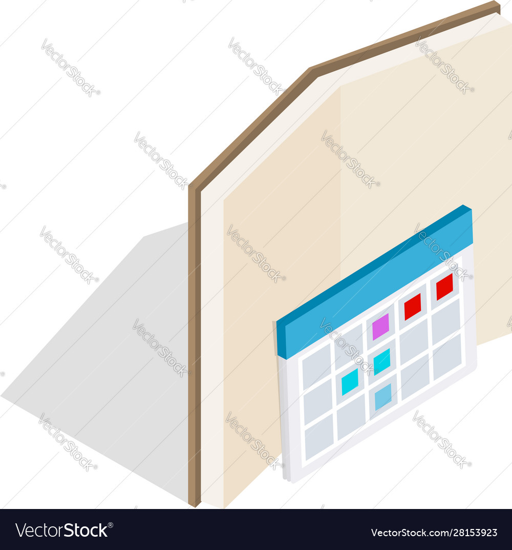 Planning schedule icon isometric style Royalty Free Vector