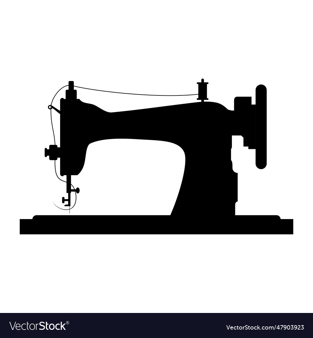 Retro Sewing Machine Icon Isolated On White Vector Image