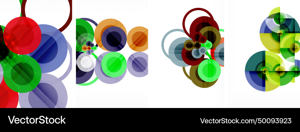 Set of circles geometric abstract posters Vector Image