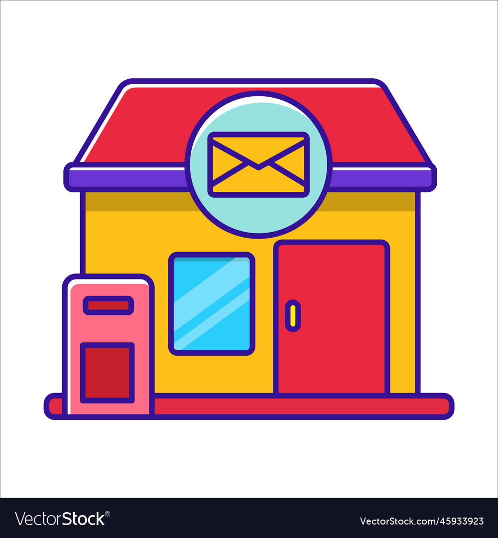 Simple post office building Royalty Free Vector Image