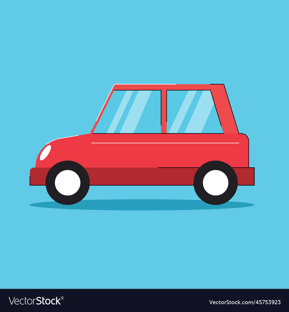 Simple red car Royalty Free Vector Image - VectorStock
