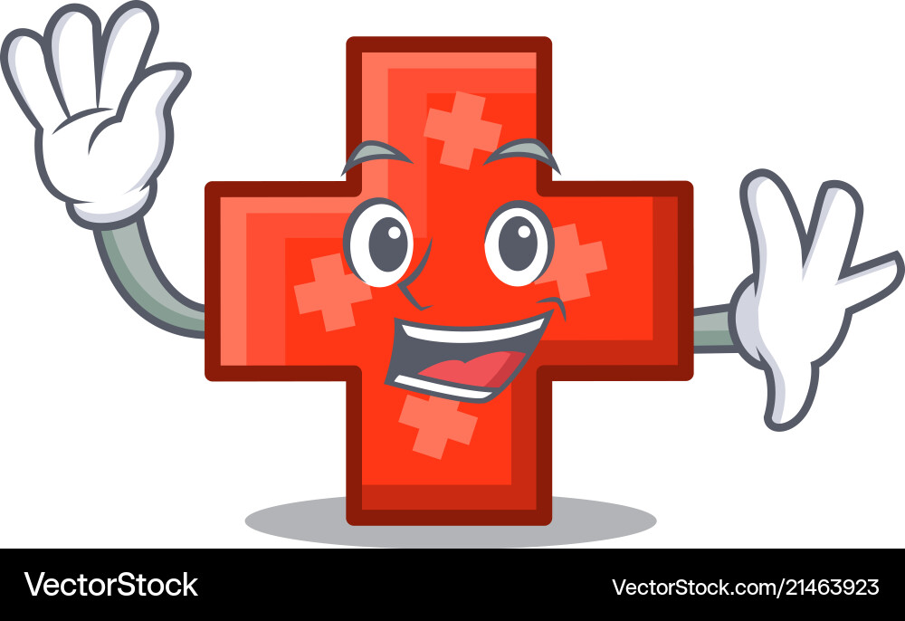 Waving cross character cartoon style Royalty Free Vector