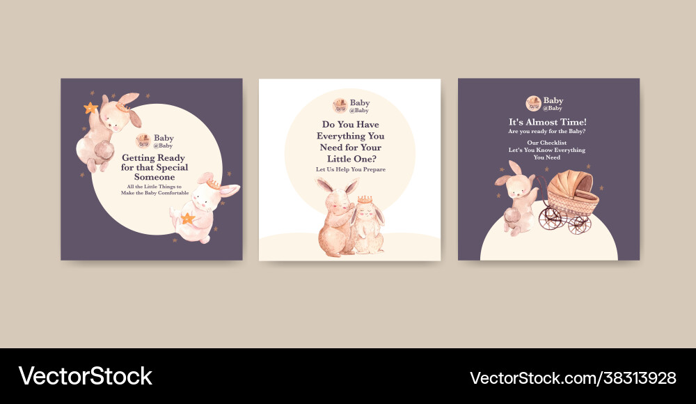 Ads template with baby shower design concept Vector Image