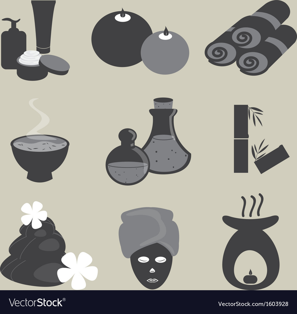 Basic spa icons set Royalty Free Vector Image - VectorStock