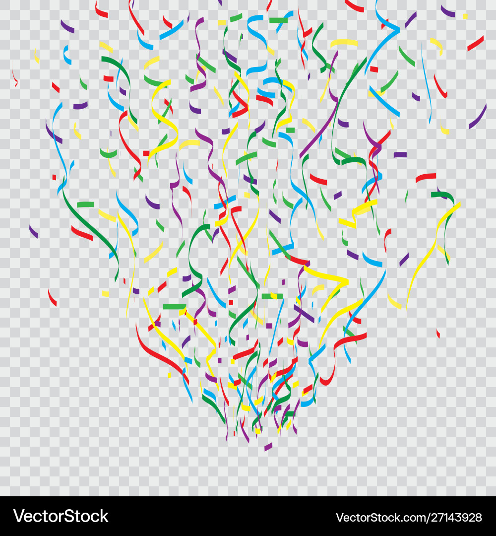 Colorful bright confetti isolated on transparent Vector Image