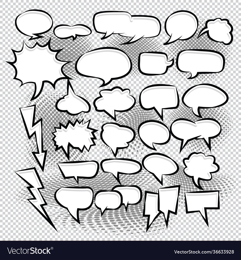 Comic bubble speech balloons cartoon Royalty Free Vector