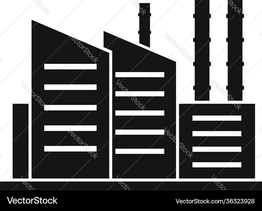 Eco recycle factory icon simple style Royalty Free Vector