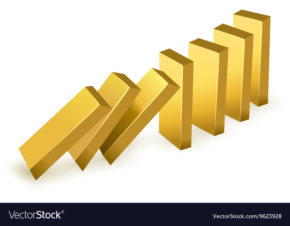 Falling gold bars Royalty Free Vector Image - VectorStock