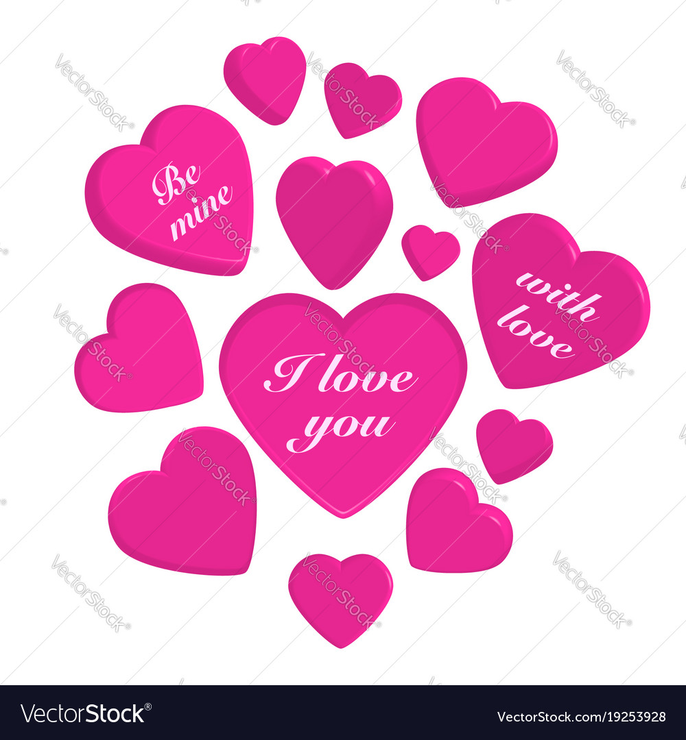 Flying 3d hearts Royalty Free Vector Image - VectorStock