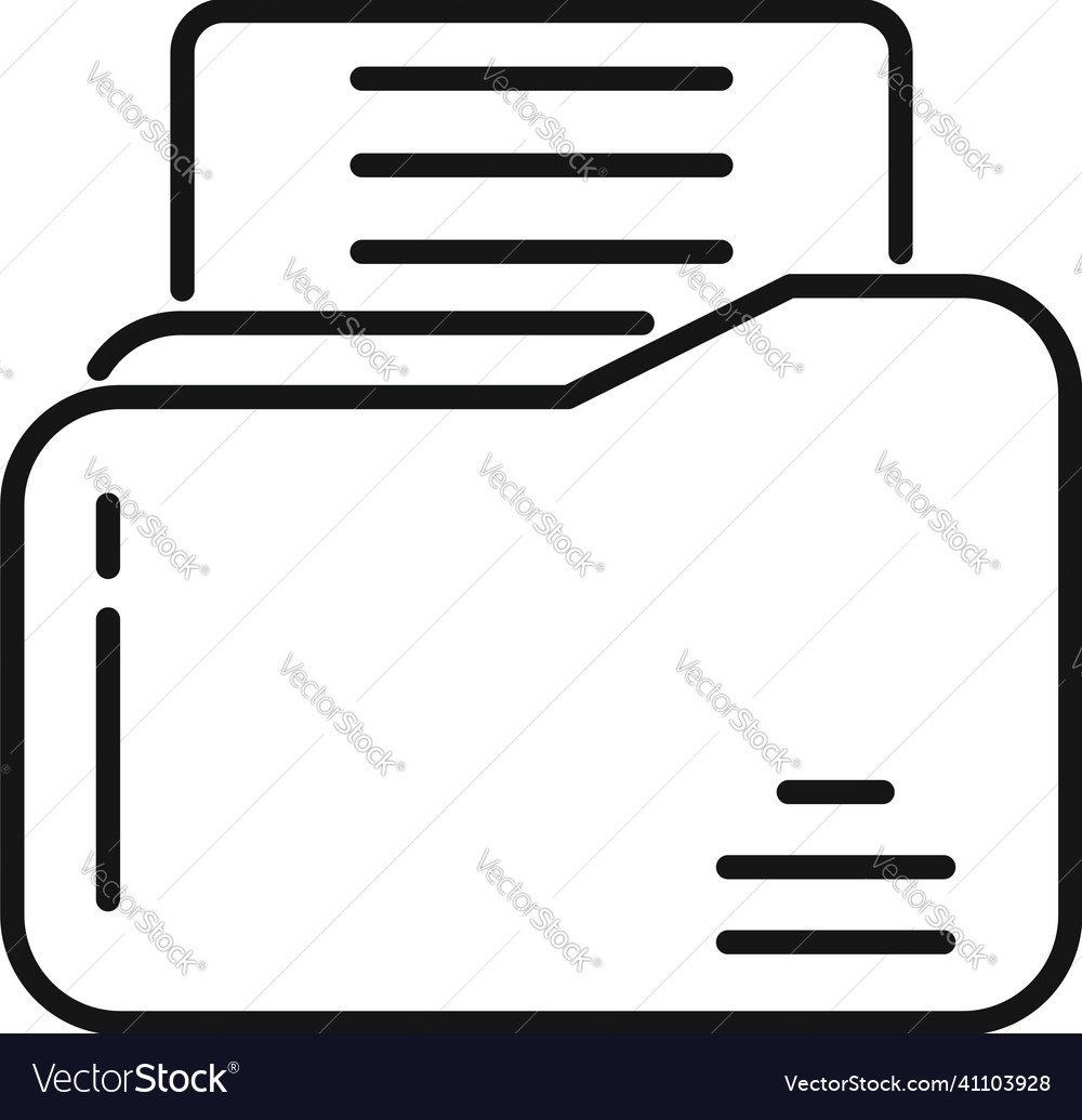 Folder data icon outline report document Vector Image