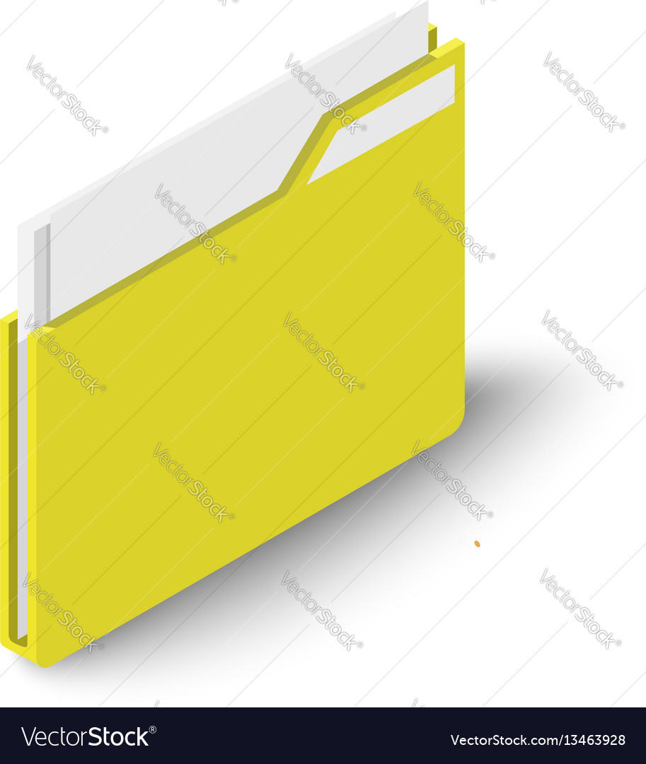 Folder icon isometric style Royalty Free Vector Image