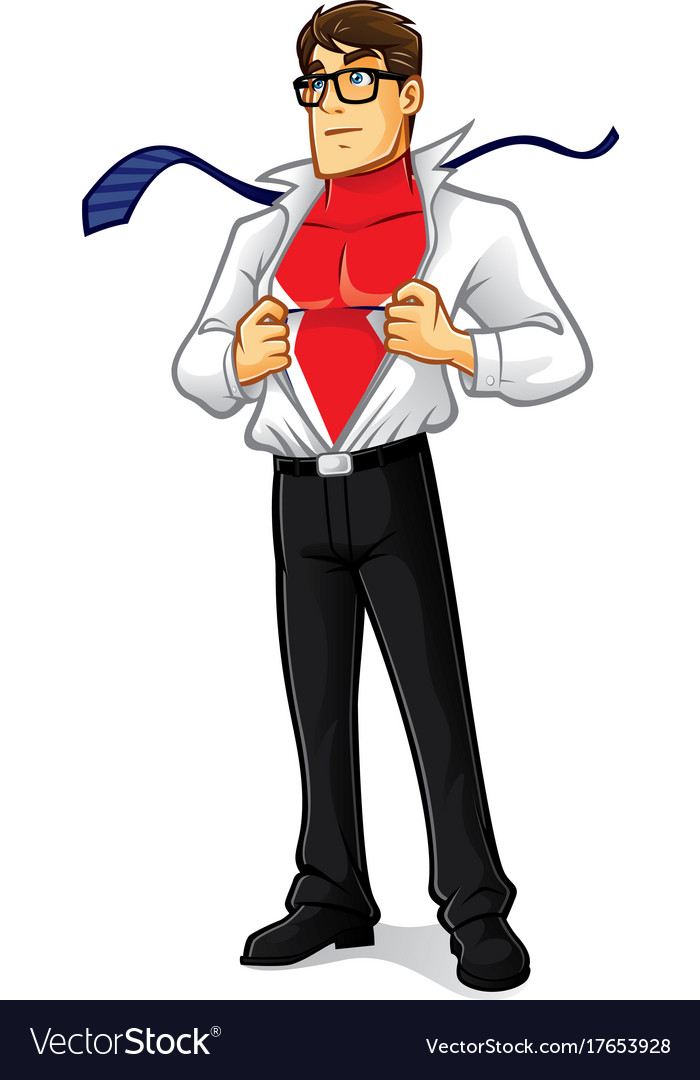 Friendly superhero alterego Royalty Free Vector Image