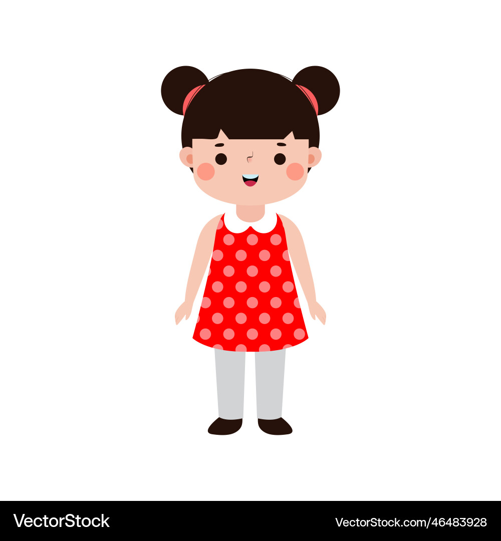 Happy cute kid cartoon character flat style Vector Image
