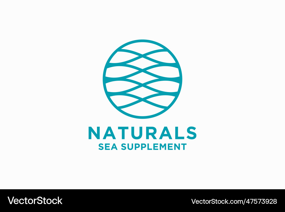 Luxury blue line logo design with simple and Vector Image