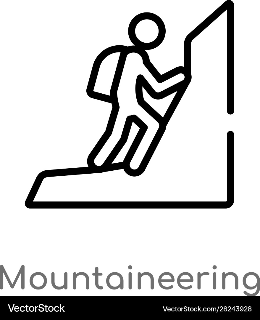 Outline mountaineering icon isolated black simple Vector Image