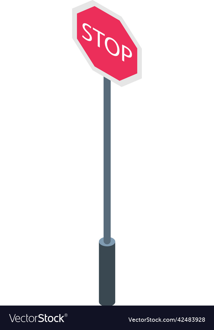 Stop sign post composition Royalty Free Vector Image