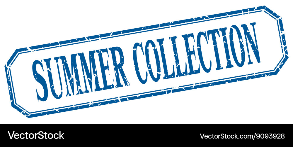 Summer collection square blue grunge vintage Vector Image