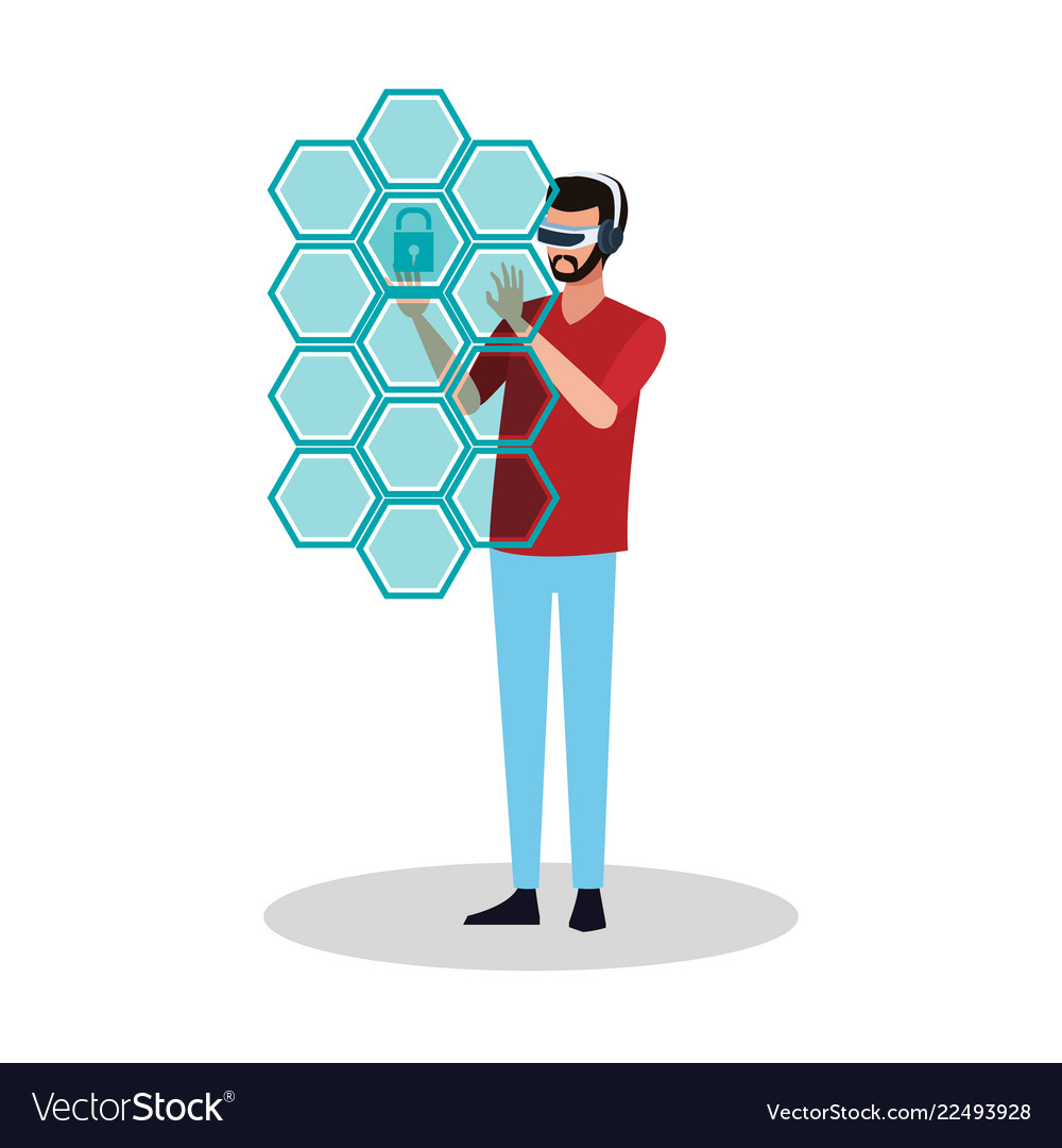 Virtual reality technology Royalty Free Vector Image