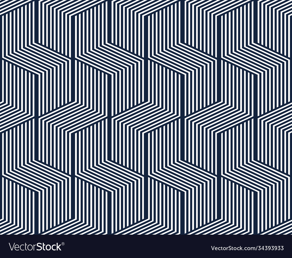 3d Dimensional Lined Cubes Seamless Pattern Vector Image