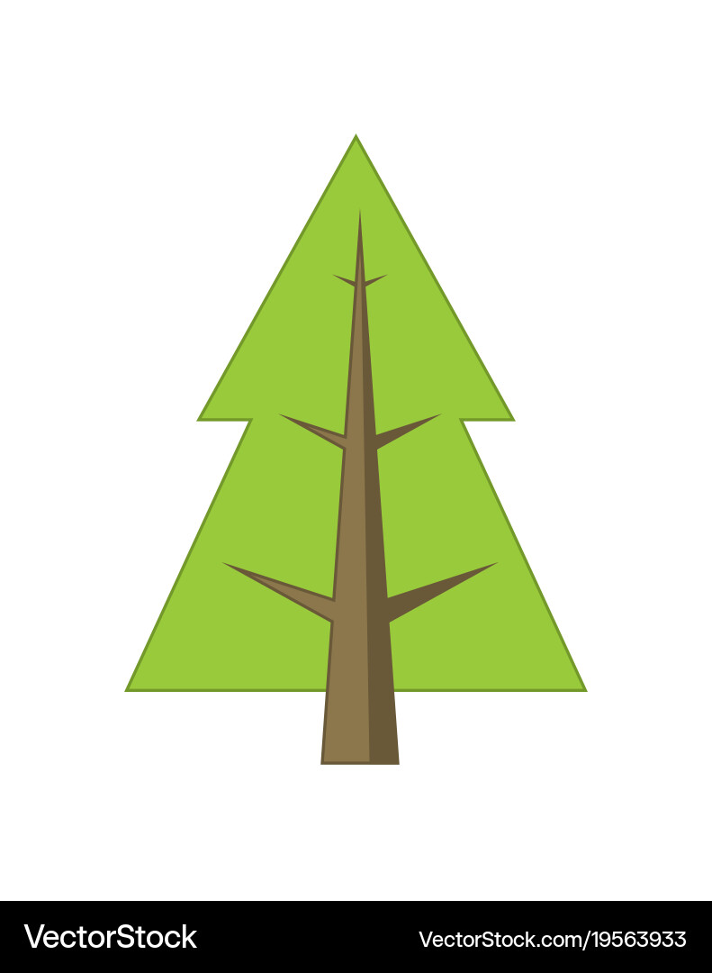 Christmas tree sign board spruce icon Royalty Free Vector