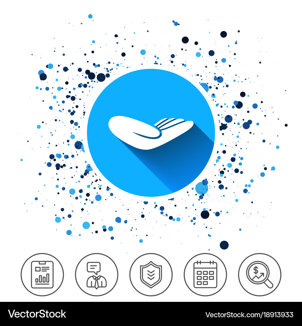Donation hand sign icon charity or endowment Vector Image