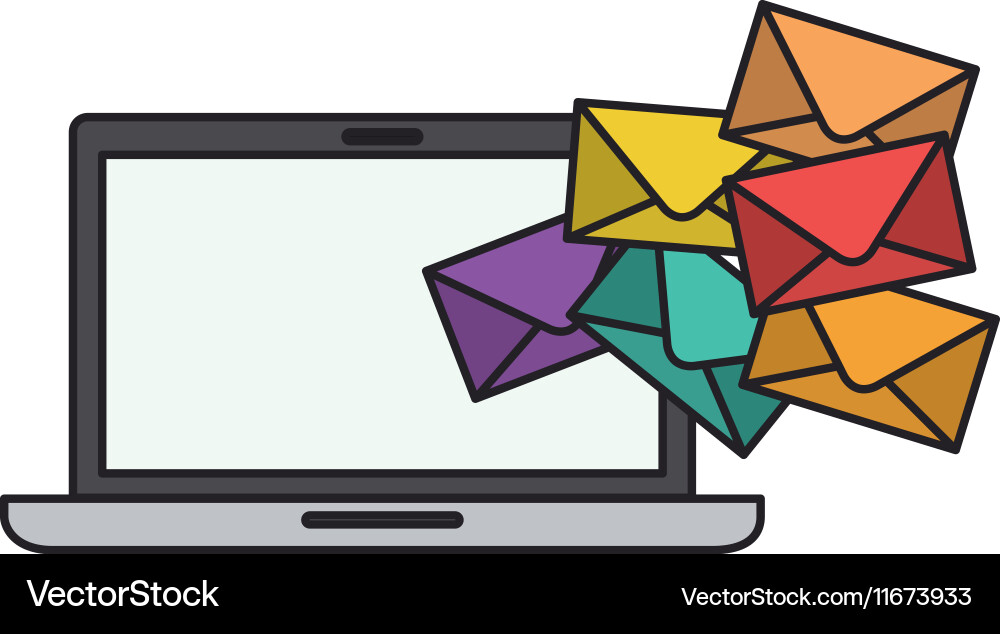 Envelope and laptop of communication design Vector Image