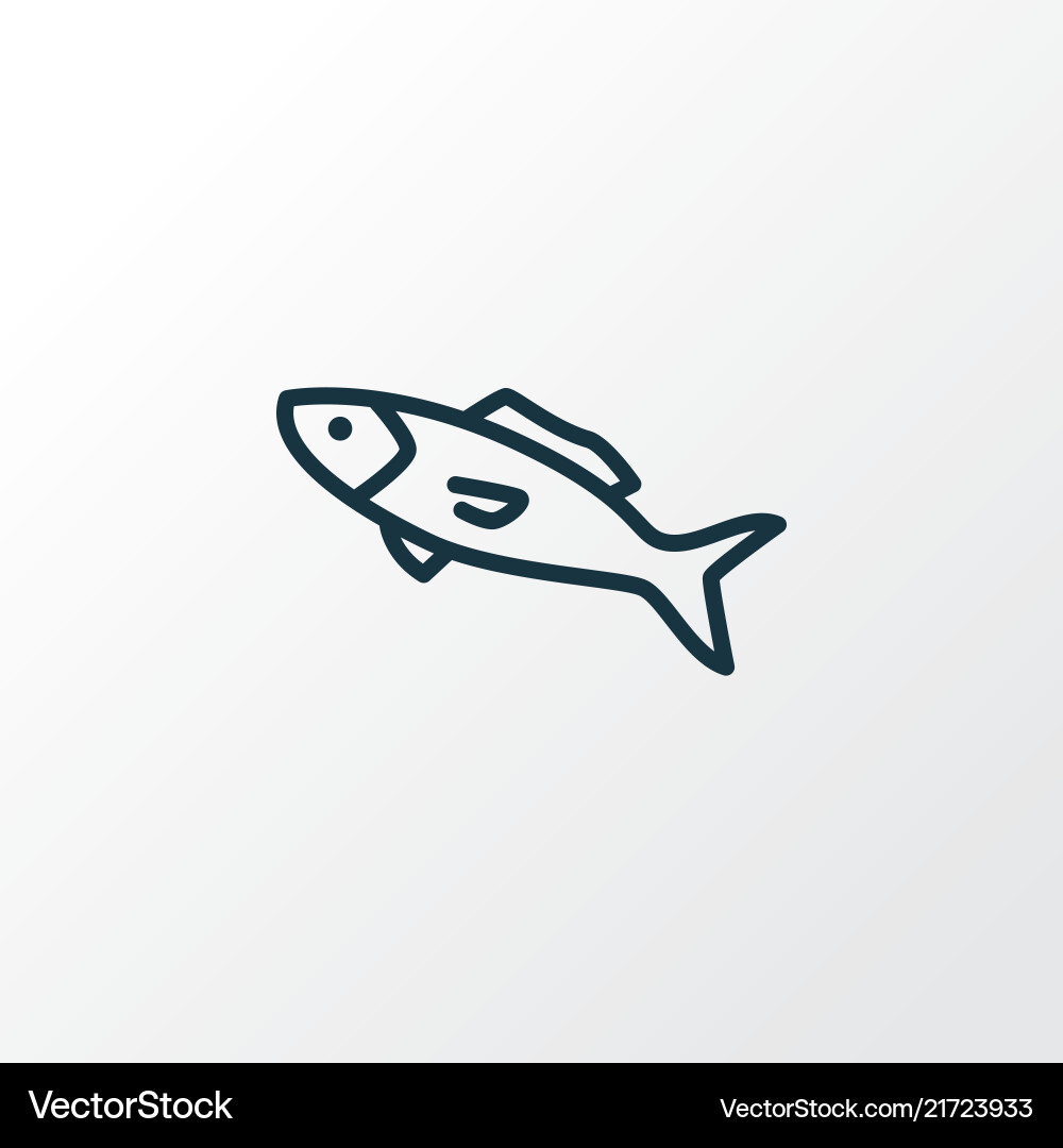 Fish icon line symbol premium quality isolated Vector Image
