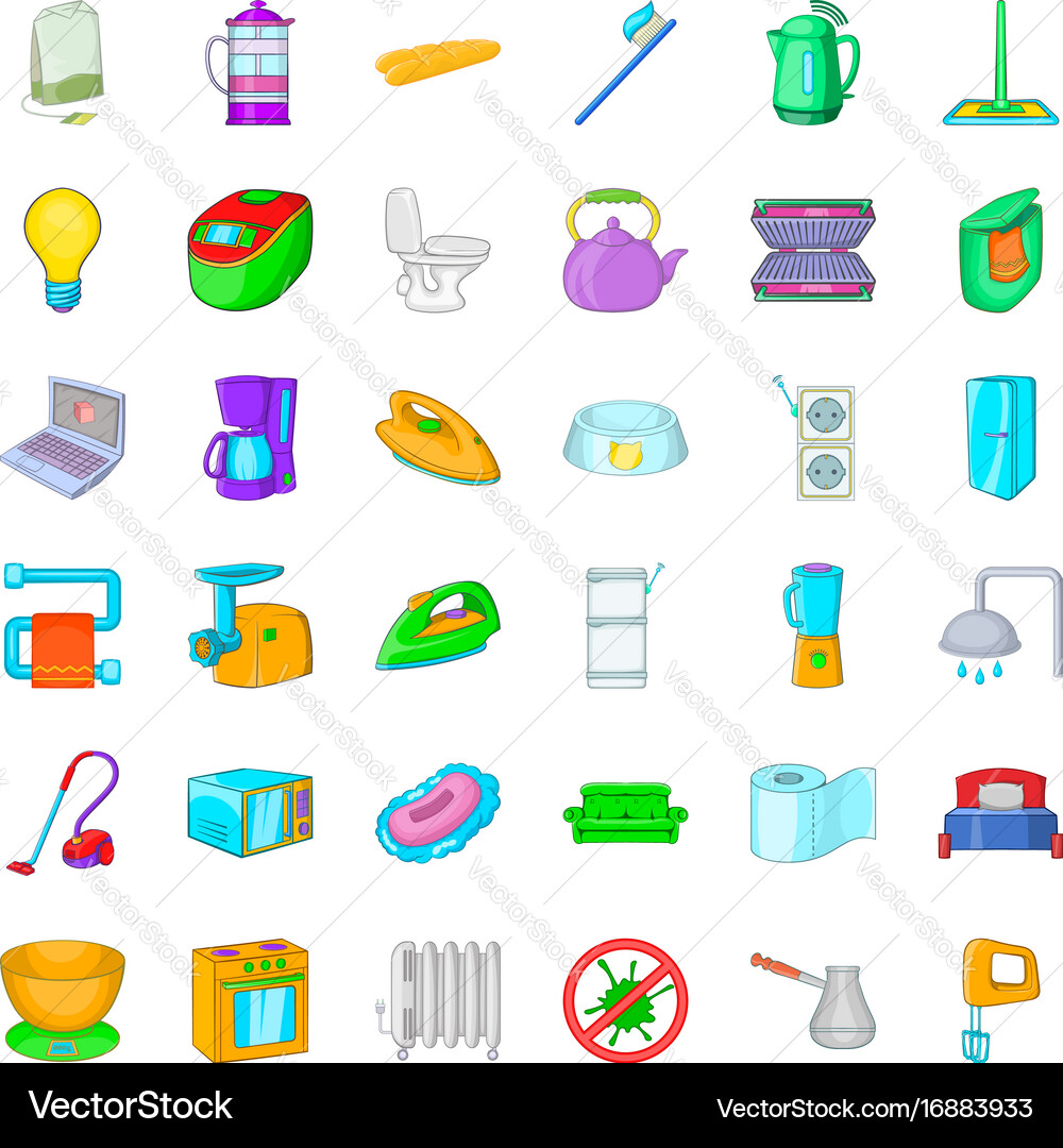 Laptop icons set cartoon style Royalty Free Vector Image