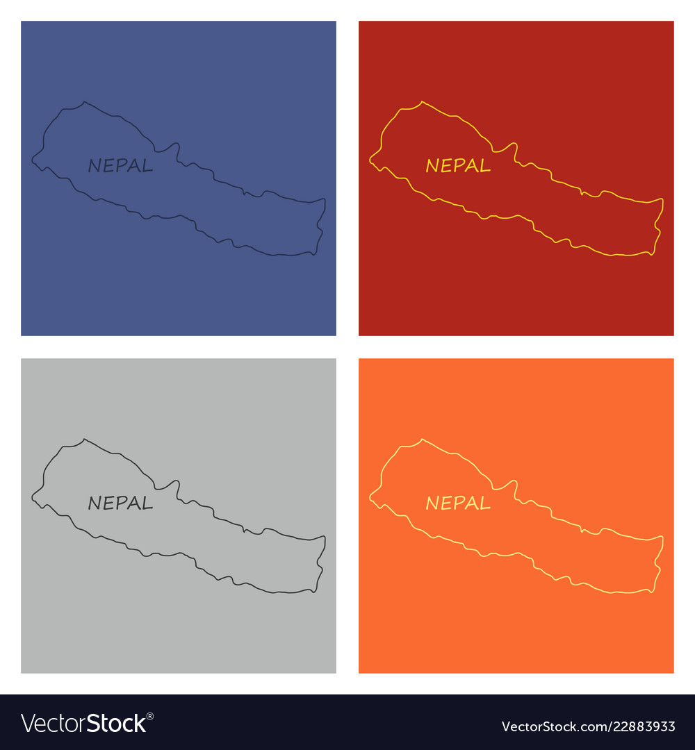 Nepal map with shadow effect Royalty Free Vector Image