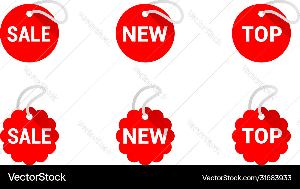 Rounded labels with tags sale new top Royalty Free Vector