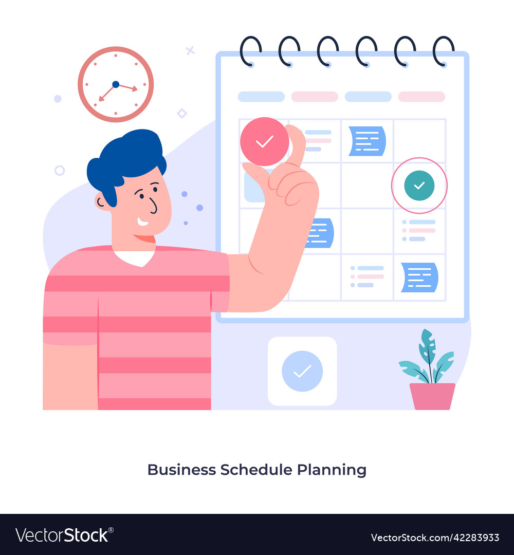 Schedule planning Royalty Free Vector Image - VectorStock