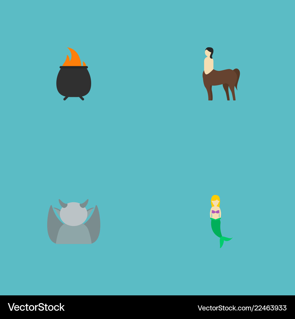 Set character icons flat style symbols Royalty Free Vector