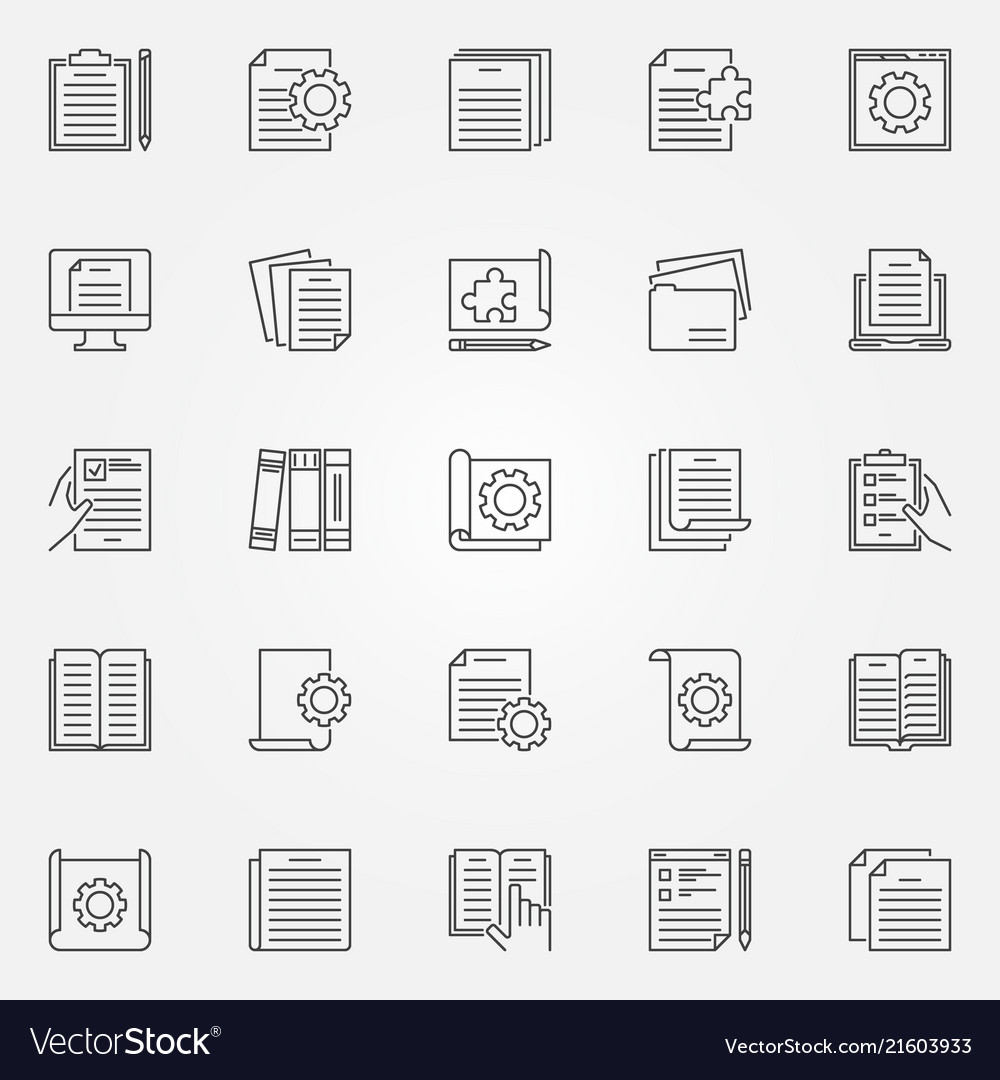 Technical documentation outline concept Royalty Free Vector