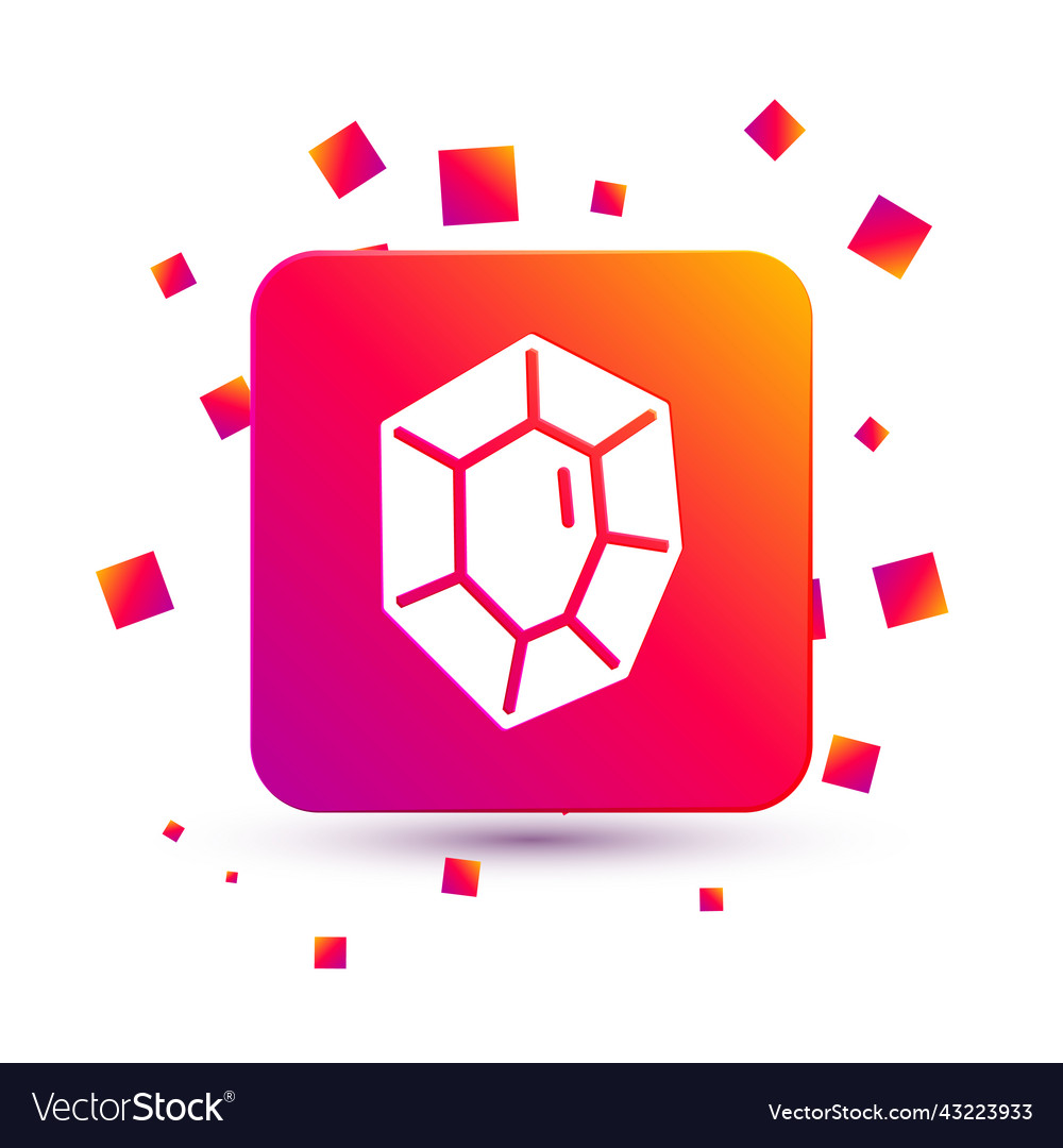 White gem stone icon isolated on background Vector Image