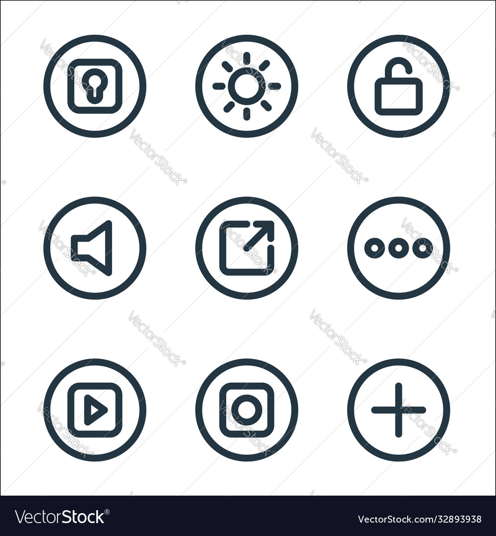 Basic Ui Line Icons Linear Set Quality Line Set Vector Image