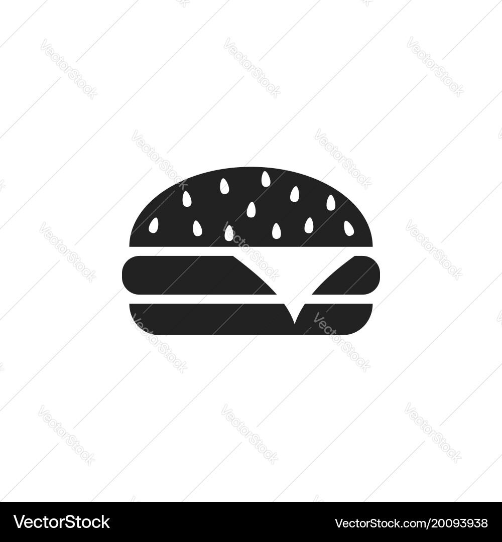 Burger fast food flat icon hamburger symbol logo Vector Image