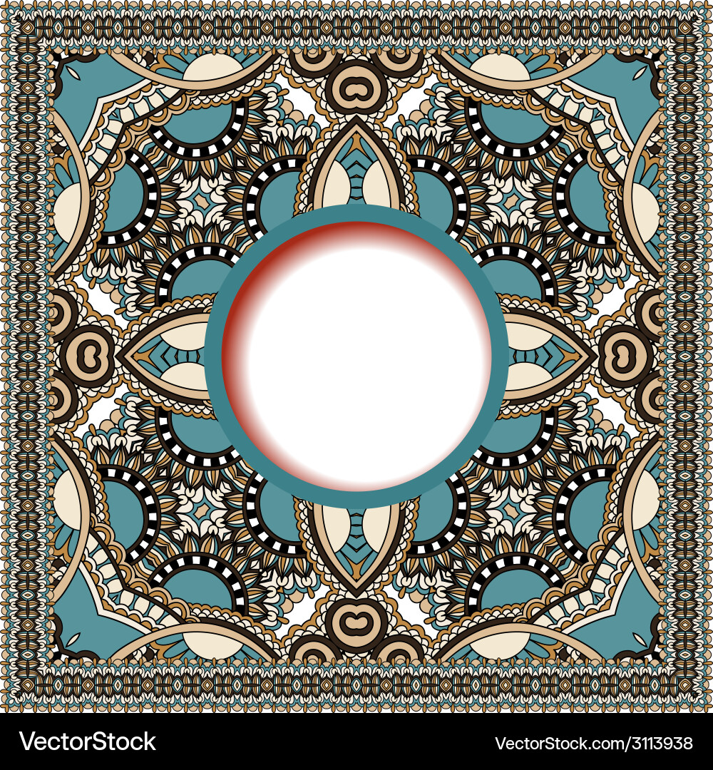 Floral round pattern in ukrainian oriental ethnic Vector Image