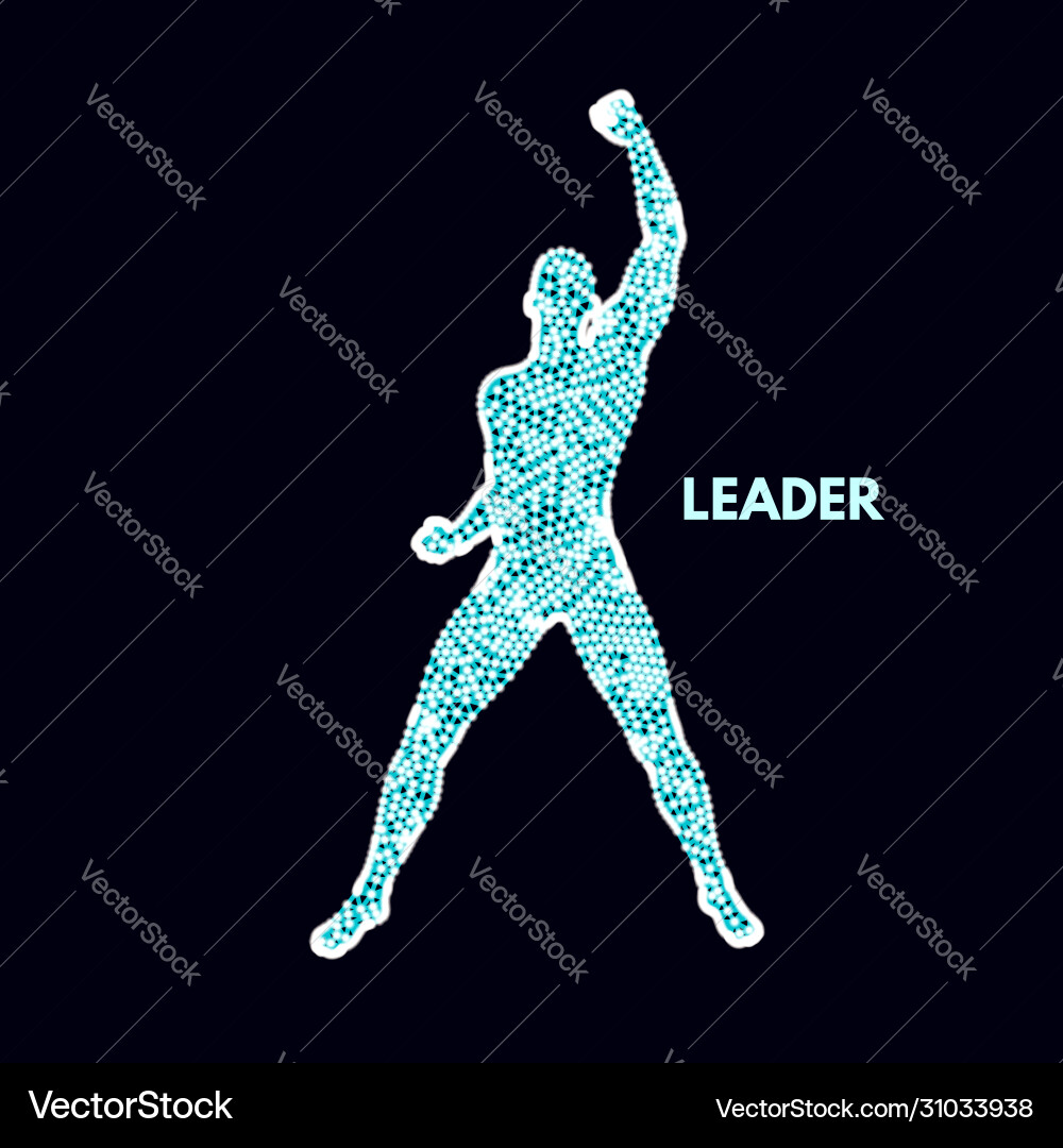 Leadership concept standing man human with arm up Vector Image